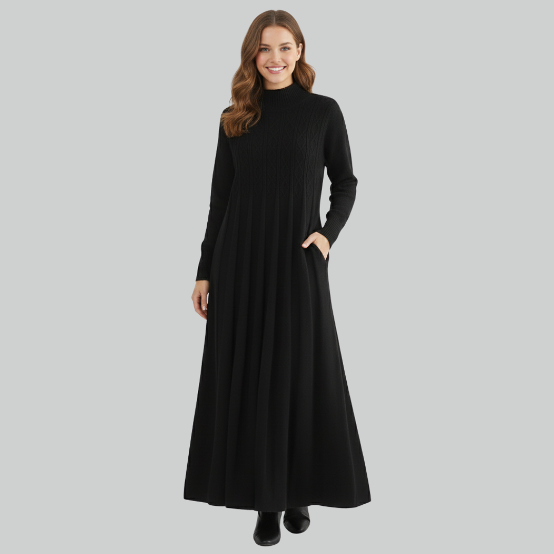 Sorella | Over-Knee Knitted Dress Coat with Tummy-Covering Skirt ...